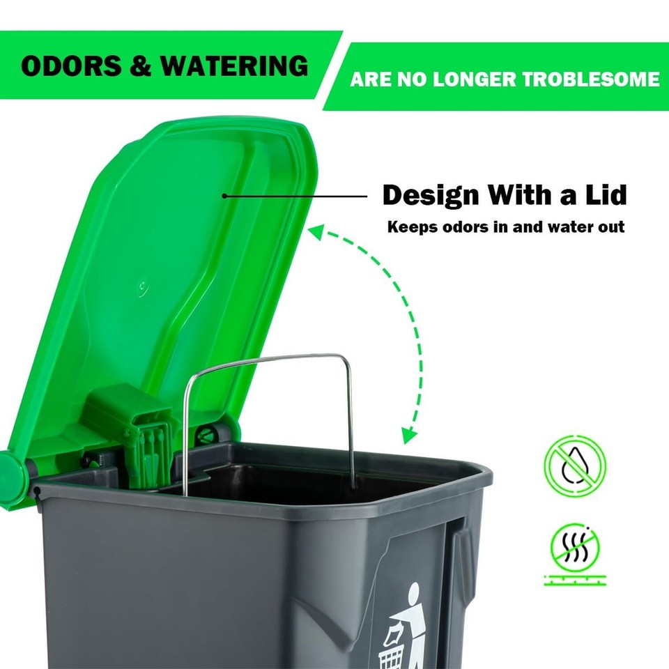 Pooper Scooper Set, Dog Poop Trash Can for Outdoors with 20 Waste Bags ...