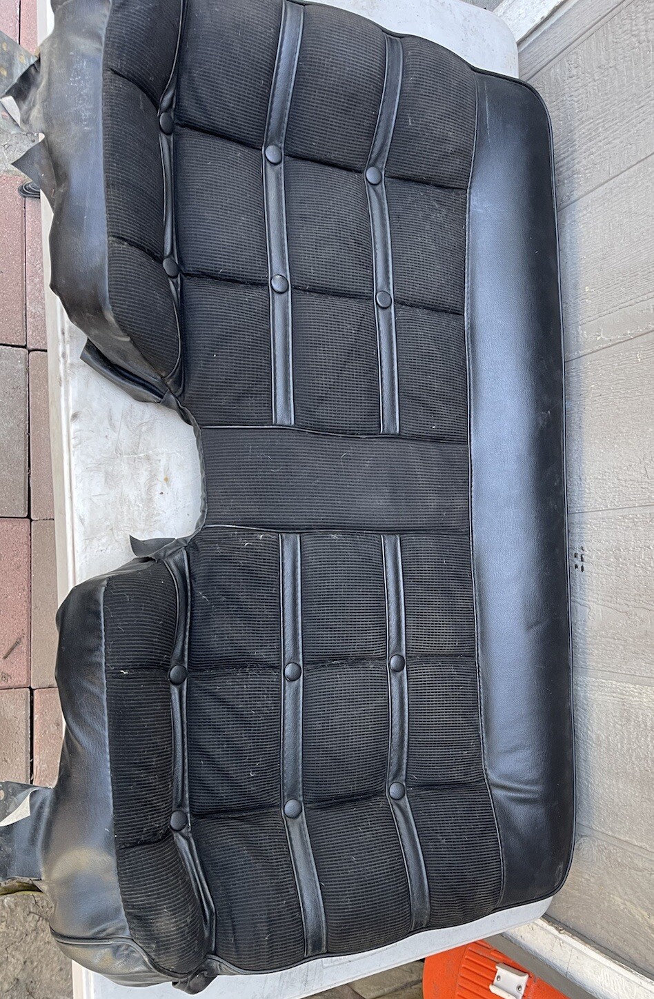 74 75 76 77 78 NOS Ford Mustang II Rear Seat Back Black Cloth & Vinyl ...