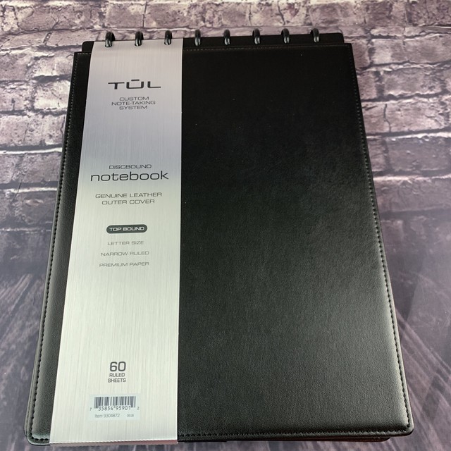 Set TUL Black Discbound Notebook Top Genuine Leather 5pk Dividers 50 ...