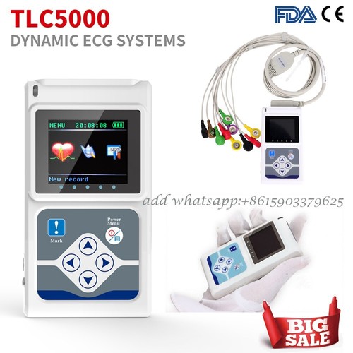 TLC5000 ECG/EKG Holter 12-Channel 24hour Recorder PC Software Analyzer ...