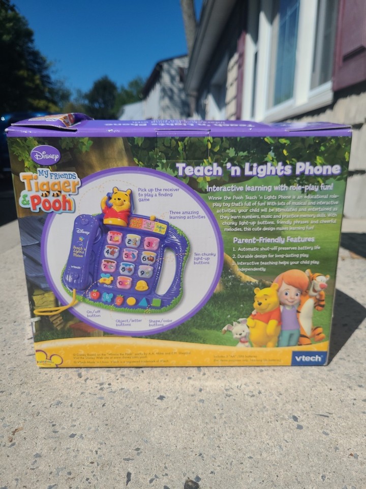 VTech Disney Winnie The Pooh & Friends Teach N Lights Phone Learning Toy New | eBay