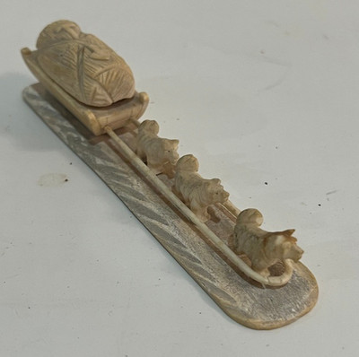 Vintage Native American Alaskan sculpture Dog Sled tomb Inuit Hand ...