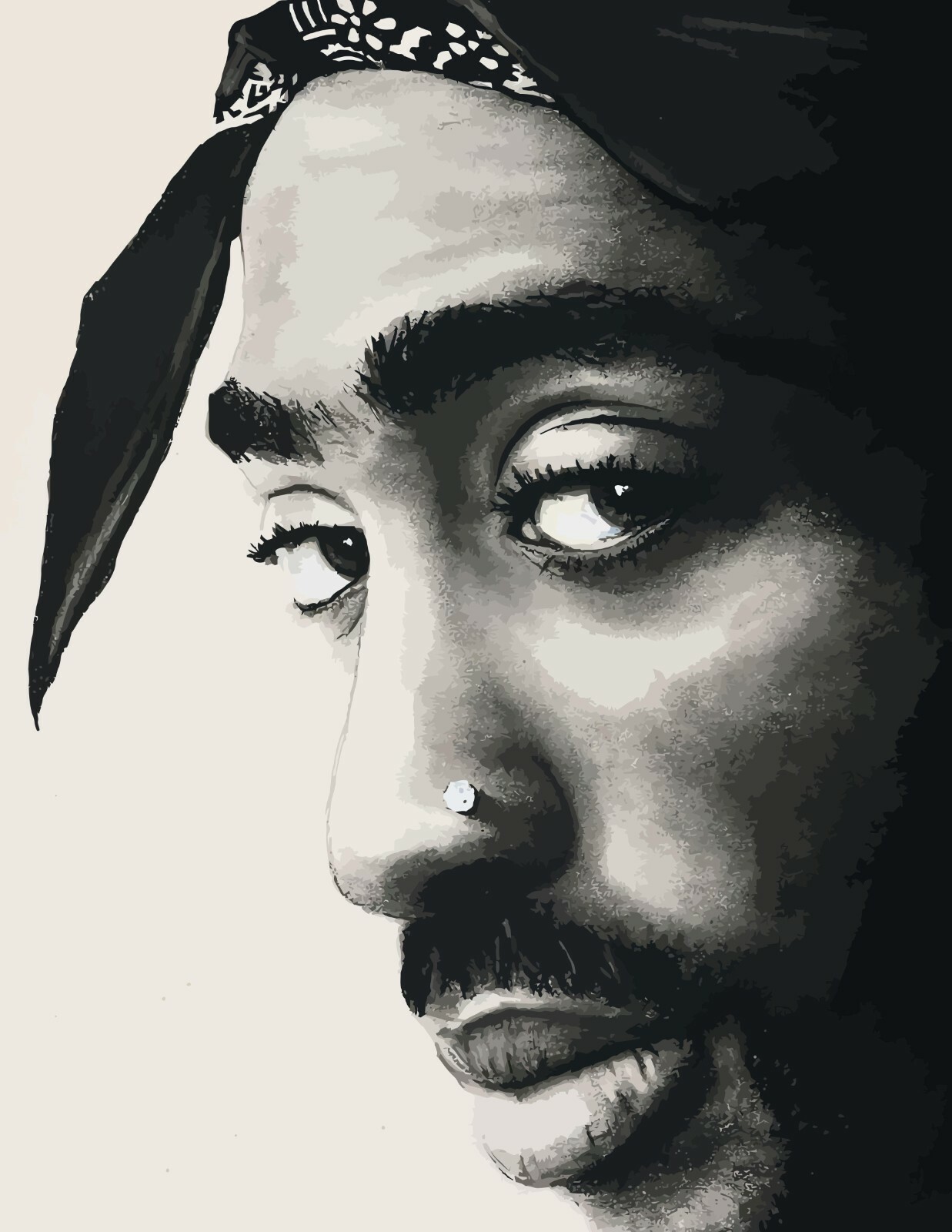 NEW Tupac Shakur 2Pac Music Poster Print Art Fan Art Vector Canvas FREE ...