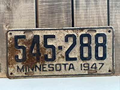 Minnesota License Plate 1947 #545-288 MN ‘47 | eBay