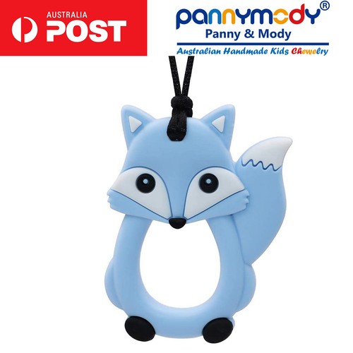 Children Chewelry Blue Fox Sensory Chew Necklace Autism chewy Necklace ...
