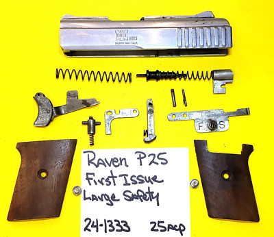 RAVEN P25 FIRST MODEL SLIDE, LARGE SLIDING SAFETY, FIRING PIN & SPRING ...