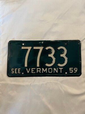 LICENSE PLATES VERMONT 1969 7733 | eBay