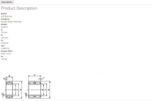 1PC IKO NA4914 Needle Roller Bearings 70x100x30mm. | eBay