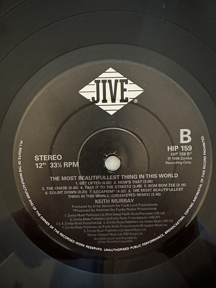 Keith Murray The Most Beautifullest Thing In This World Jive LP Used No ...