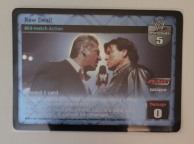 WWE Raw Deal RAW DEAL! FOIL Mid-match Action card UNIQUE Raw vs ...