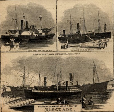 Merchant ship vessels blockade tug steam boats 1861 Harper's Civil War ...
