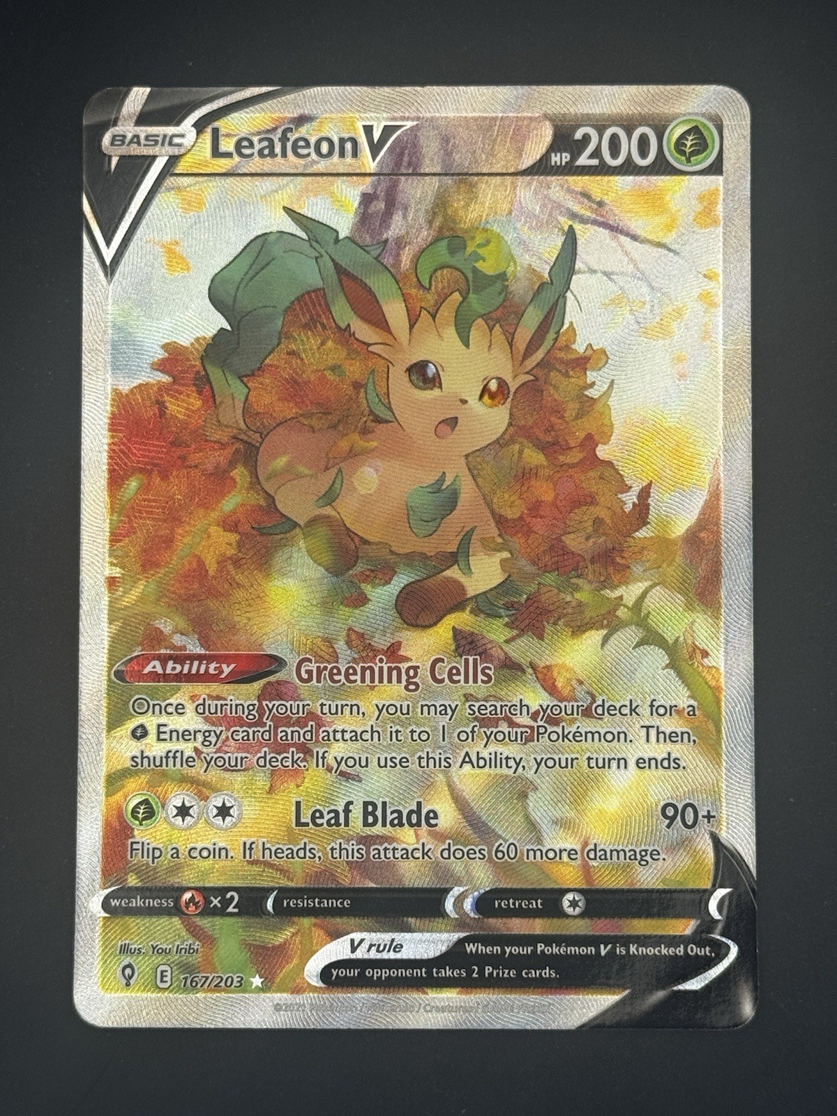 Leafeon V 2021 Sword & Shield: Evolving Skies #167/203 Holo (Alternate ...
