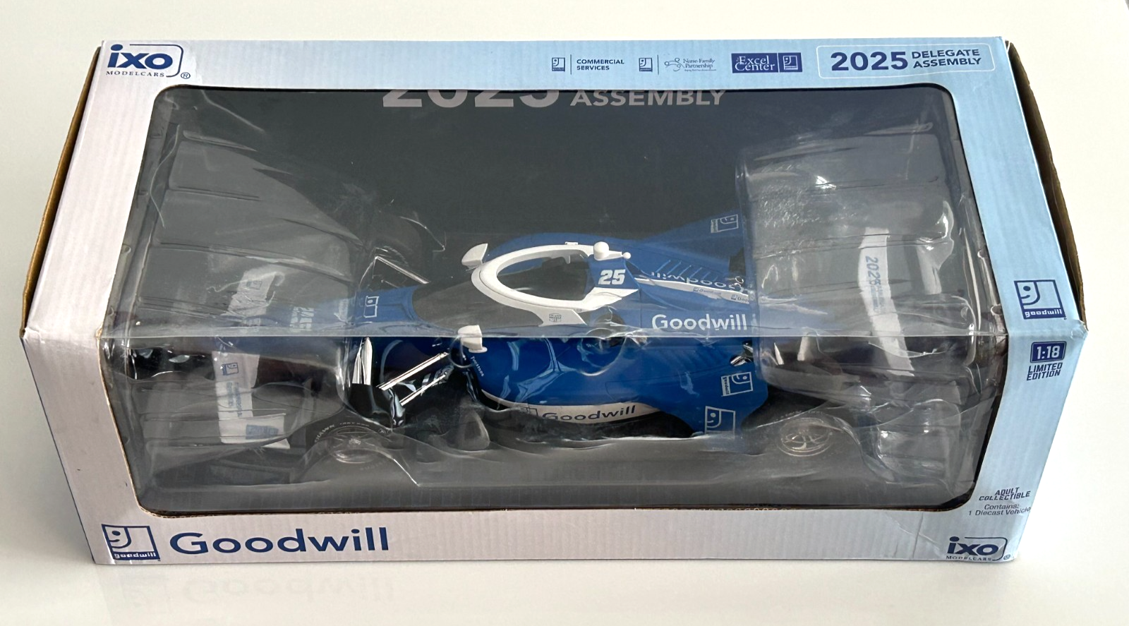 IXO 2025 Goodwill IndyCar Model Delegate Assembly Limited Edition 1:18 ...