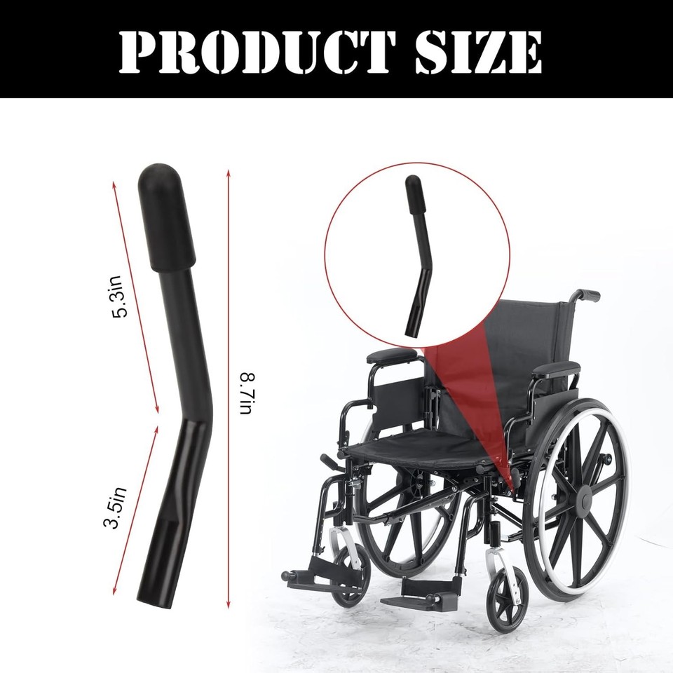 2 Pcs Wheelchair Brake Extenders, 5 Inch Anti-Slip Extension Black | eBay