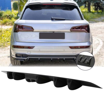 Black Rear Diffuser 7 Fins Bumper Lip Splitter Spoiler Wing For Audi Q3 ...