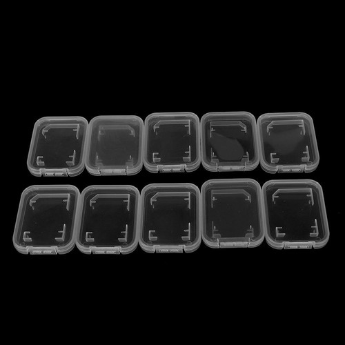 10Pcs Transparent Standard SD/SDHC Memory Card Case Holder Box Storage ...