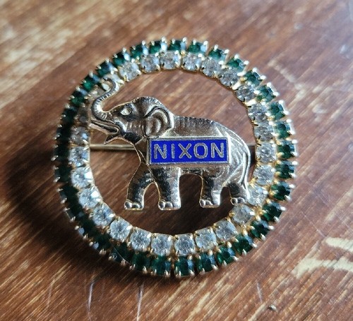 Vintage Nixon Presidential Campaign Rhinestone Elephant Pin / Button | eBay