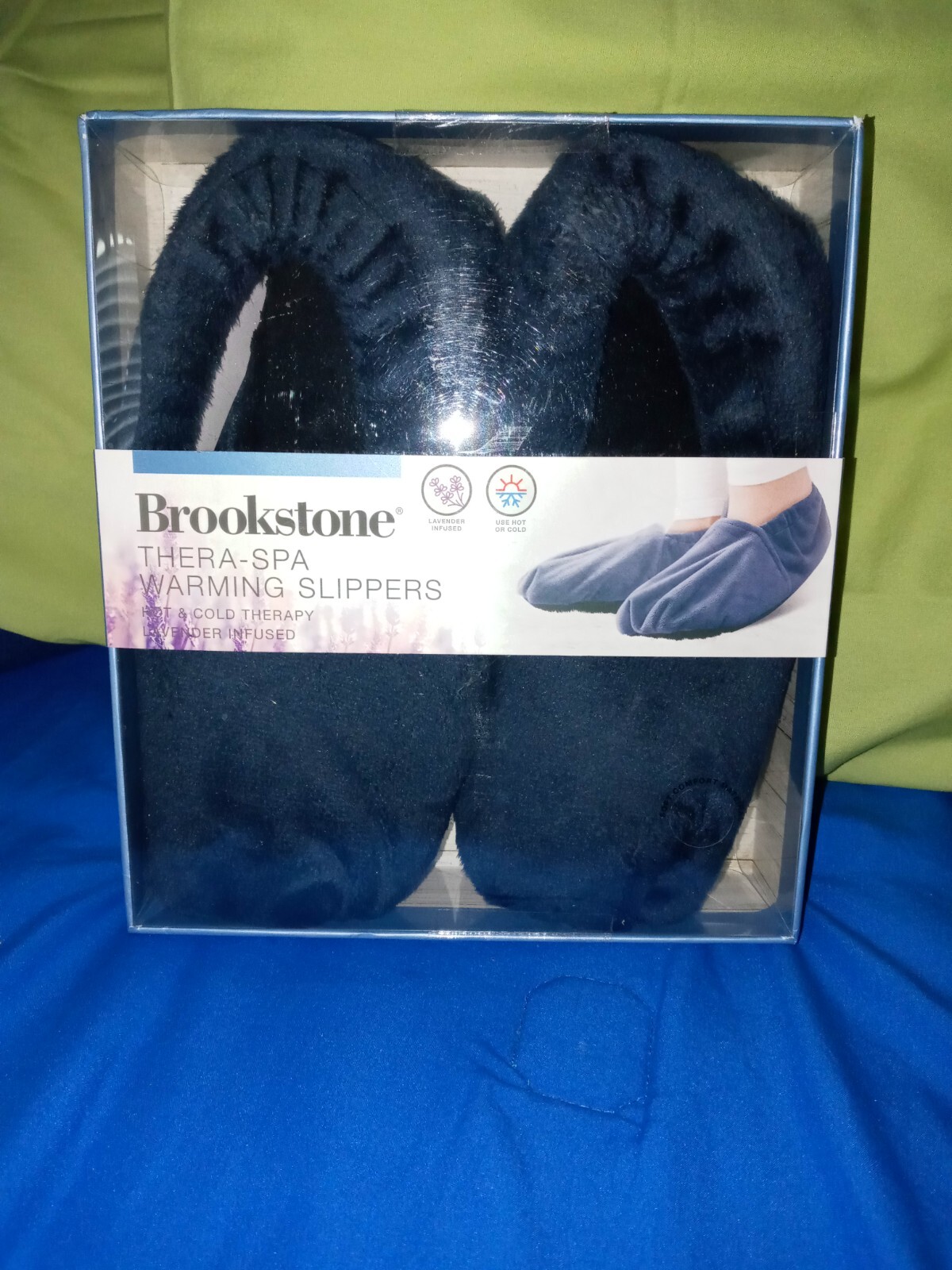 BROOKSTONE Thera-Spa Warming Slippers Cold/Hot Therapy one-size | eBay