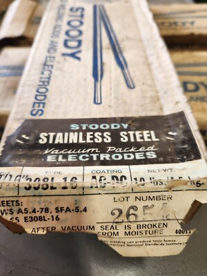 *NEW* Stoody Stainless Steel Vacuum Packed Electrodes 308L-16 3/16 ...