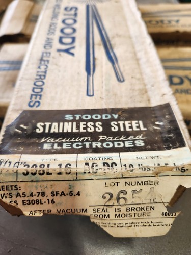*NEW* Stoody Stainless Steel Vacuum Packed Electrodes 308L-16 3/16 ...