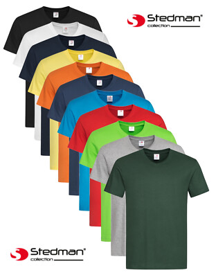 Stedman Plain Cotton Mens Vee V-Neck Tees Tee T-Shirt Tshirt S-3XL | eBay