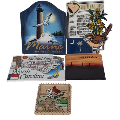 13 Fridge Magnets Maine Virginia South and North Carolina Arizona ...