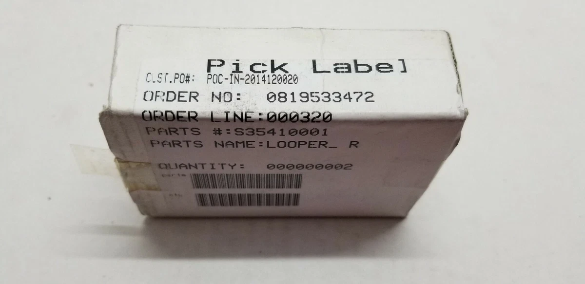 Industrial Sewing Machine Parts Label