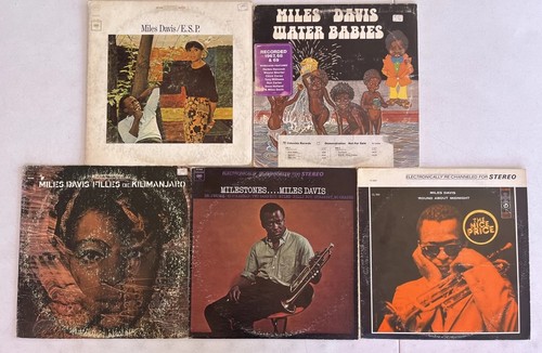 MILES DAVIS LP Lot 5 Vintage Vinyl Water Babies Esp Filles Milestones ...