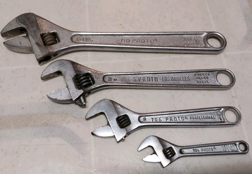 4 Proto Tools Professional Adjustable Wrenches 4" 6" 8” & 10" USA | eBay