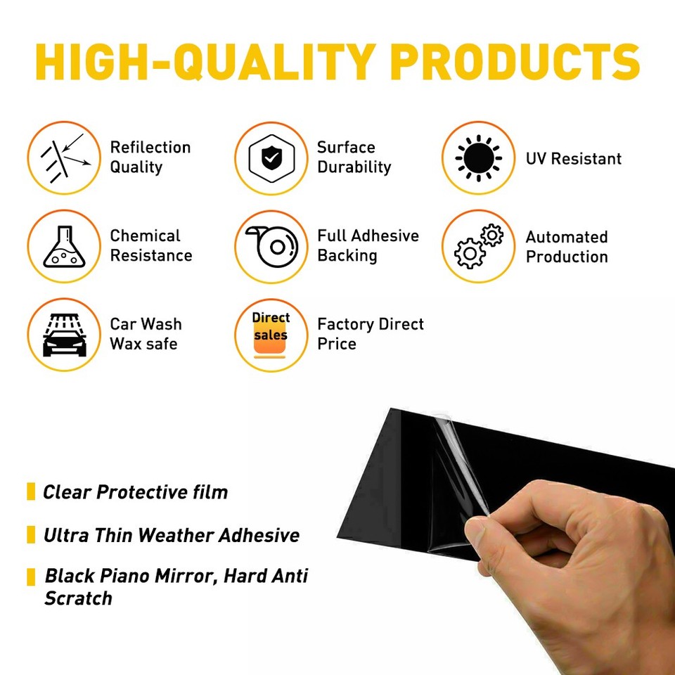 6PCS Black Door Car Window Pillar Post Cover For 2006-2010 Trim Dodge ...