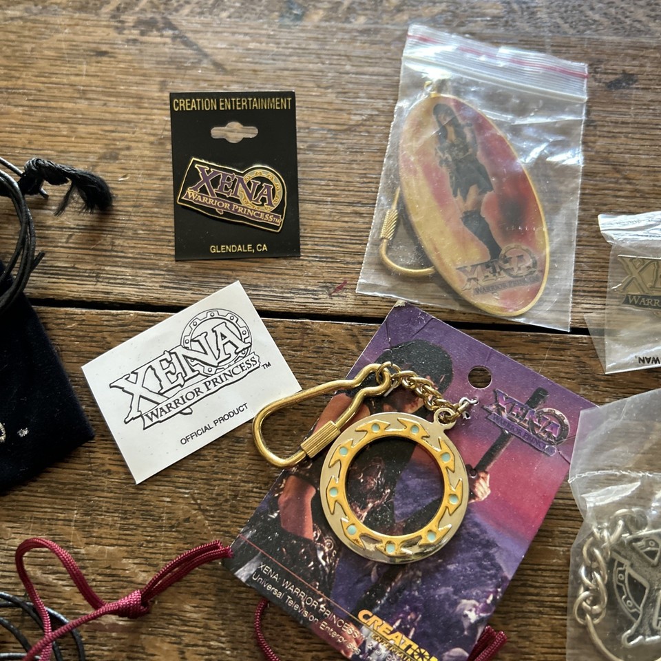 Xena Warrior Princess Lot Necklaces, Pin Backs, Key Chains, Luggage ...