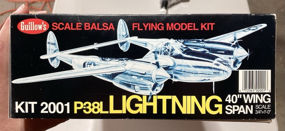 OPEN BOX Guillow's Lockheed P-38 Lightning Balsa Wood Model Airplane ...