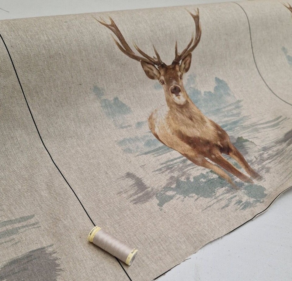 Animal Country Creature Linen Look Cotton Rich Fabric Cushion Panels ...