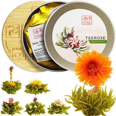 6er Teeblume Geschenkset Schwarztee, Weißer o. Grüner Tee Geschenk ...