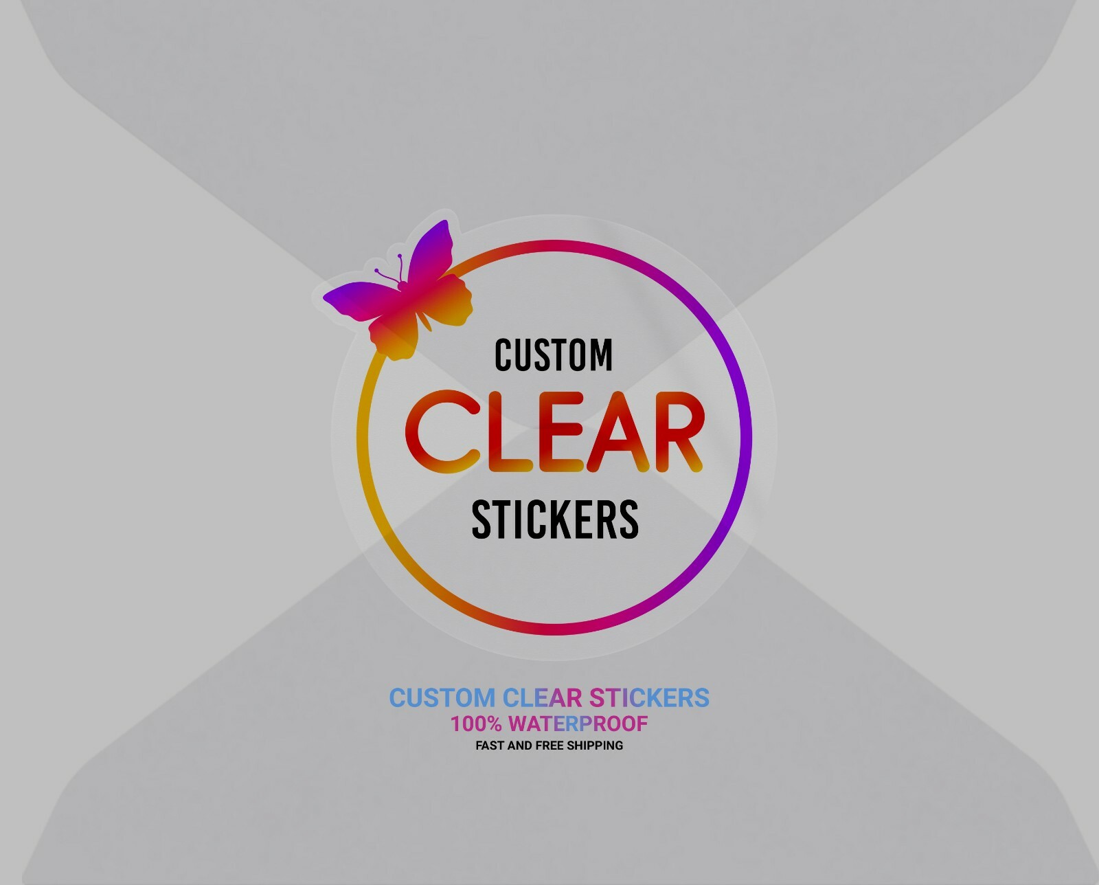 100 Custom Clear Labels Waterproof Clear Sticker Logo transparent ...