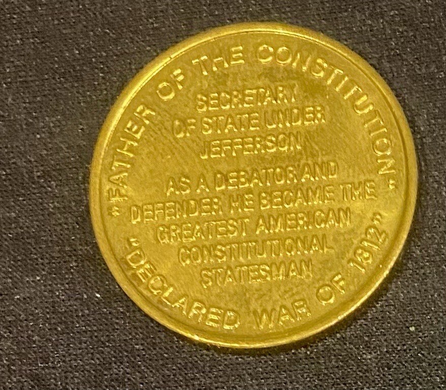 Vintage TOKEN 4th PRESIDENT JAMES MADISON FATHER OF CONSTITUTION | eBay