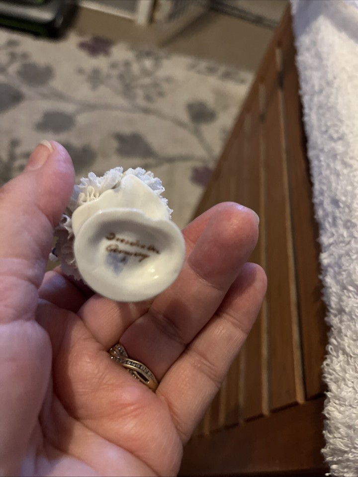 Antique Dresden Lace Porcelain Ballerina Figurine 4” Tall Signed x 2 ...