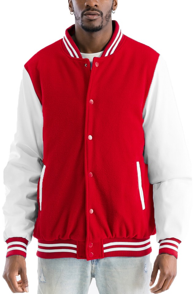 New Men's Premium Classic Snap Button Vintage Baseball Letterman ...