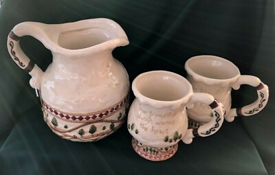 AMSCAN - SEASON'S REMEMBERED / FRIENDS CERAMIC PITCHER / 2 MUGS | eBay