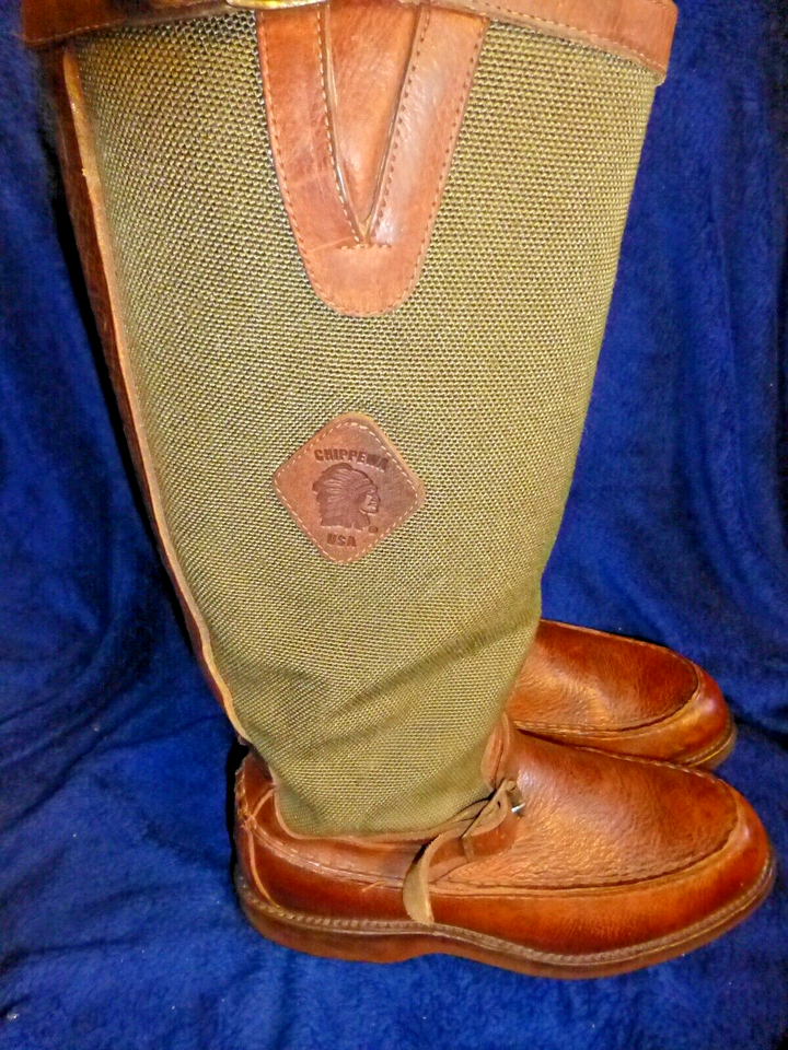 CHIPPEWA BULLHIDE & VIPER CLOTH W ZIPPER SNAKEPROOF BOOTS MENS 10 D | eBay