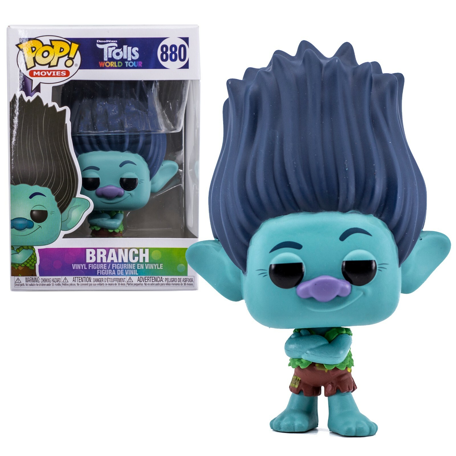 Branch Smiling Funko Pop #880 Movies Trolls World Tour Vinyl Figure ...