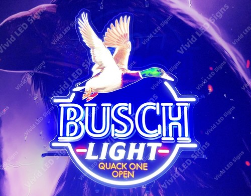 Flying Duck Quack One Open Beer 24"x20" Vivid LED Neon Sign Light With ...