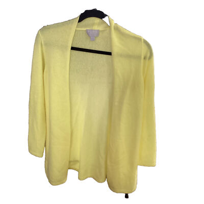 Pure Collection 100% Cashmere Lemon Yellow Open Front Cardigan S | eBay