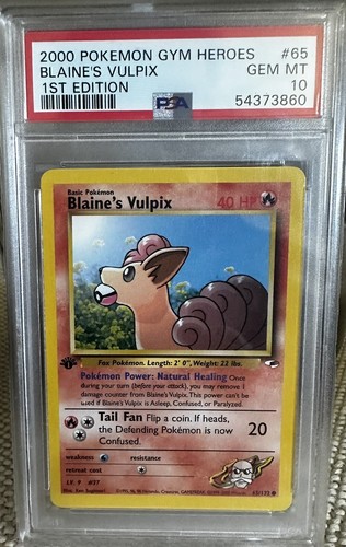 Pokemon Gym Heroes #65 Blaine's Vulpix 1st Edition PSA 10 Gem Mint | eBay