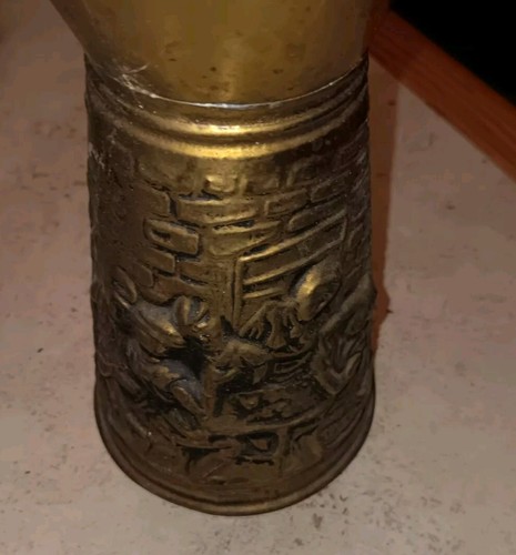 Peerage Brass Embossed Pitcher Made in England Pub Scene 8" Vintage | eBay