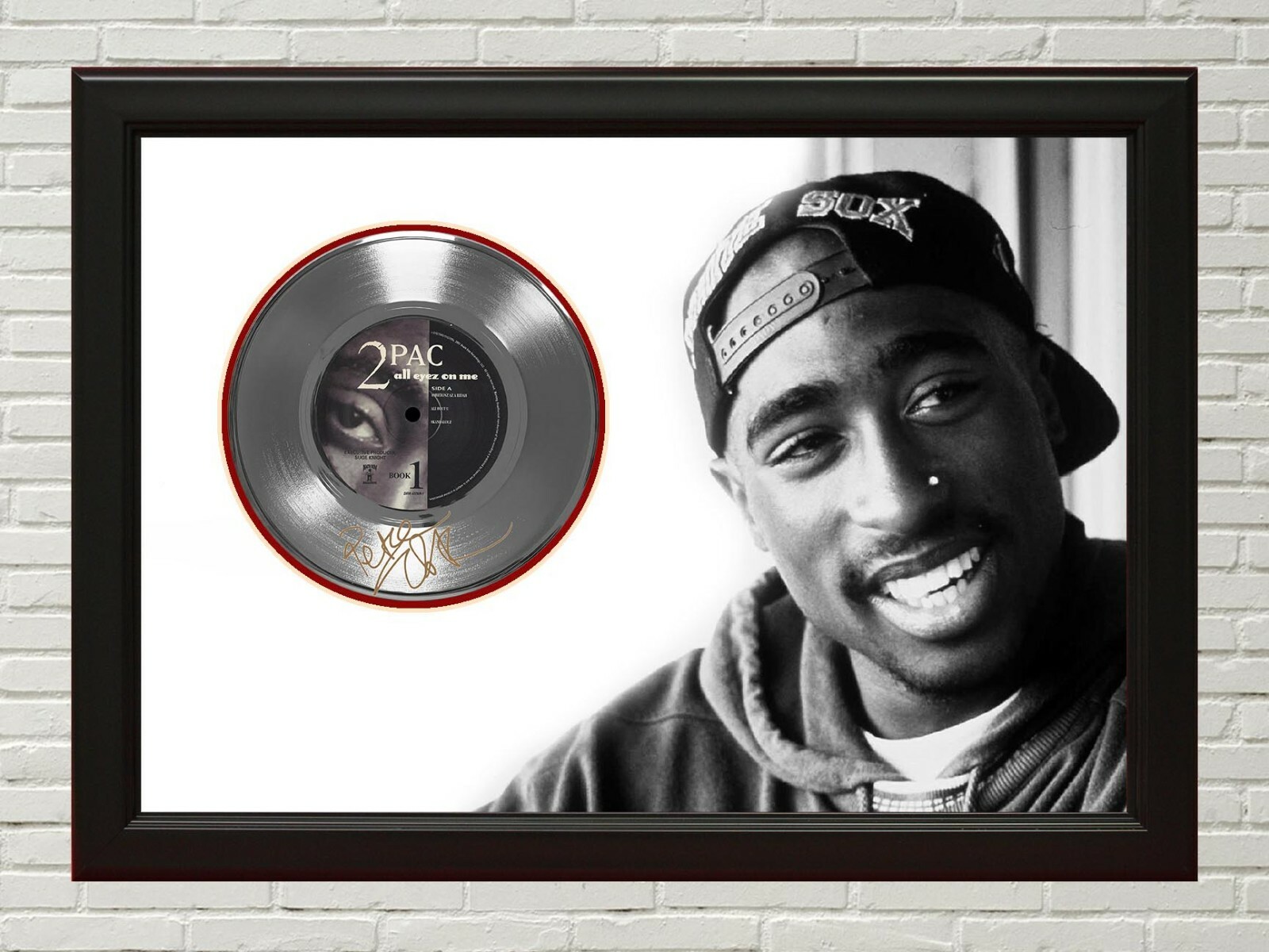 2 Pac Poster Art Black Wood Framed 45 Platinum Record Display 2 | eBay