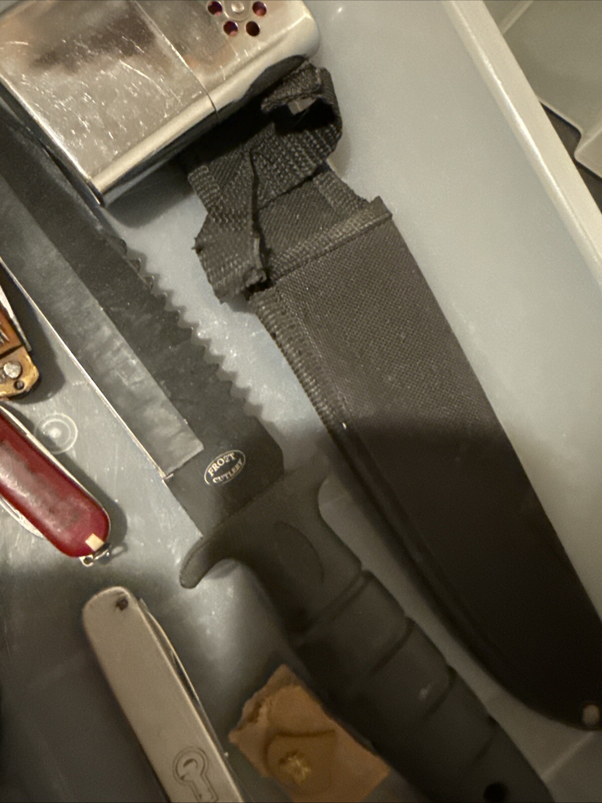 vintage Junk Drawer Lot Fishing, Military Pins, Knives | eBay