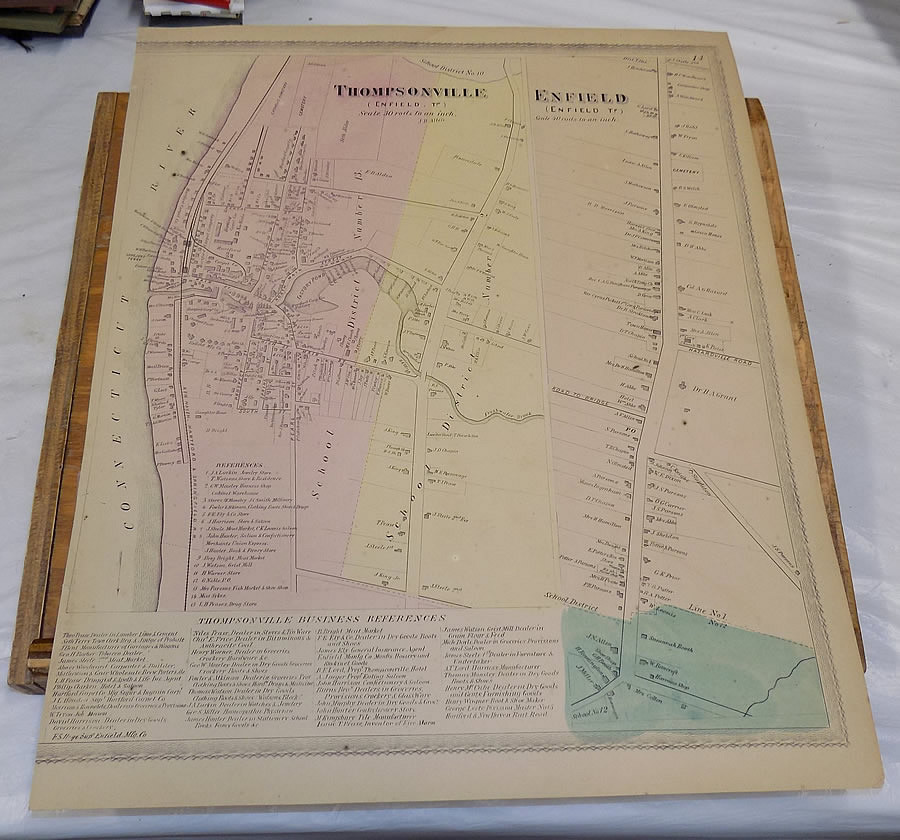 1869Hartford County,CT Atlas Map/PLAN OF THE VILLAGES OF THOMPSONVILLE ...