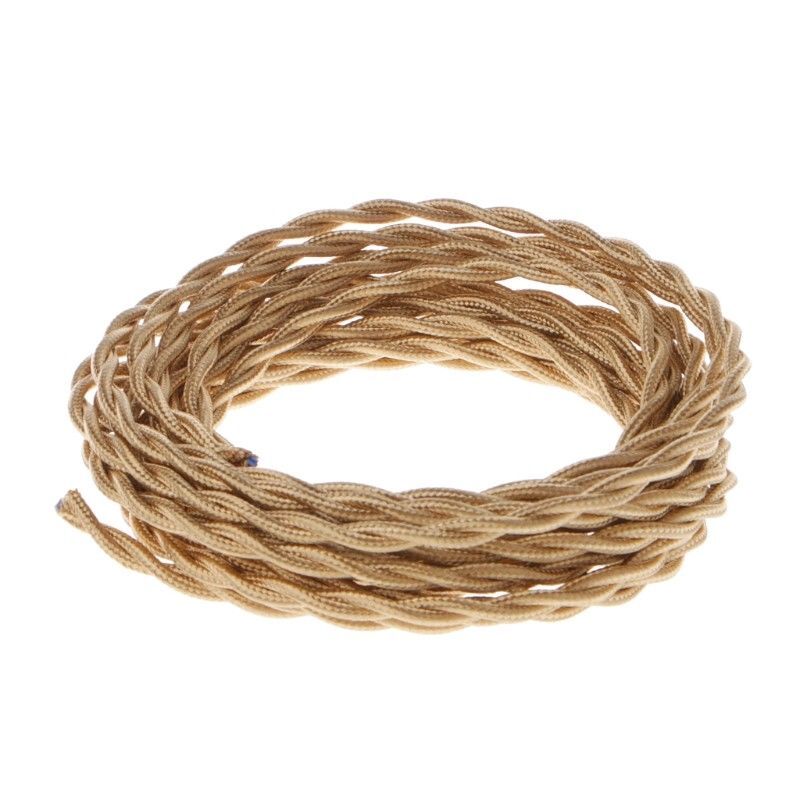 3 Core Electric Cable Braided Fabric Flex Lamp Cord Lighting Vintage ...