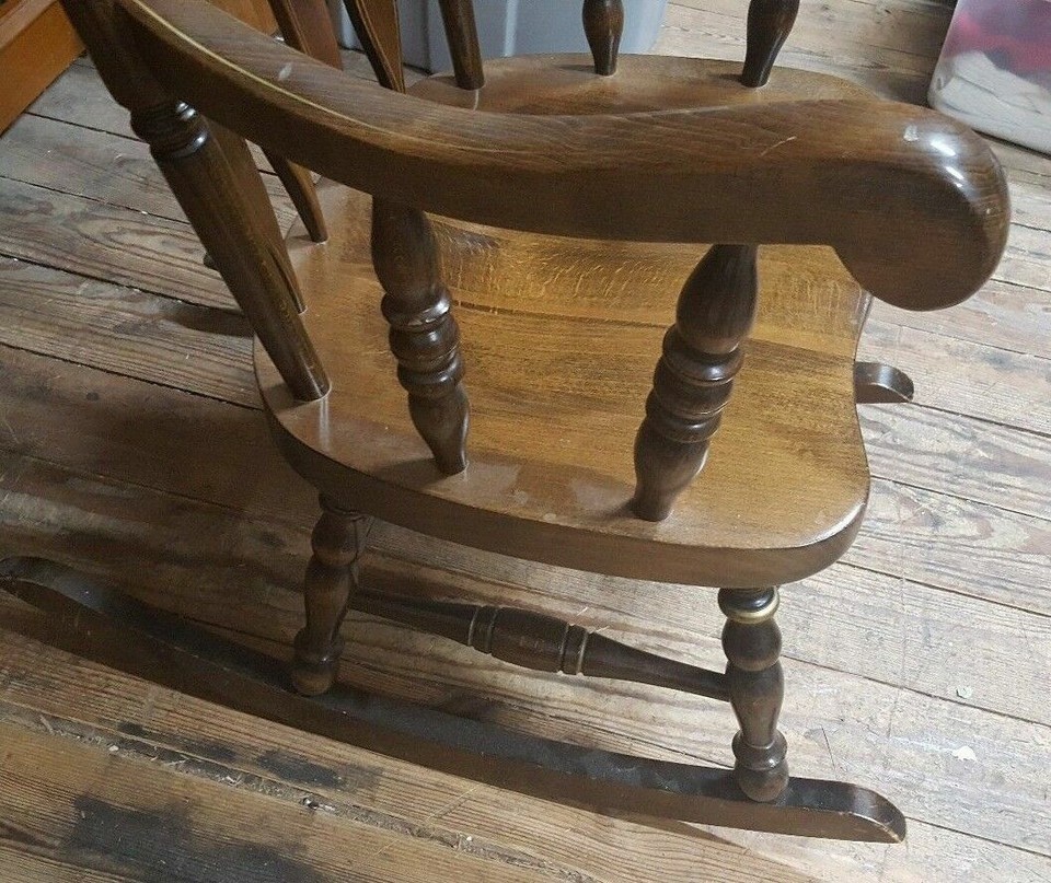 Vintage Full Size U.S.S. CONSTITUTION Wood Rocking Chair Made in ...